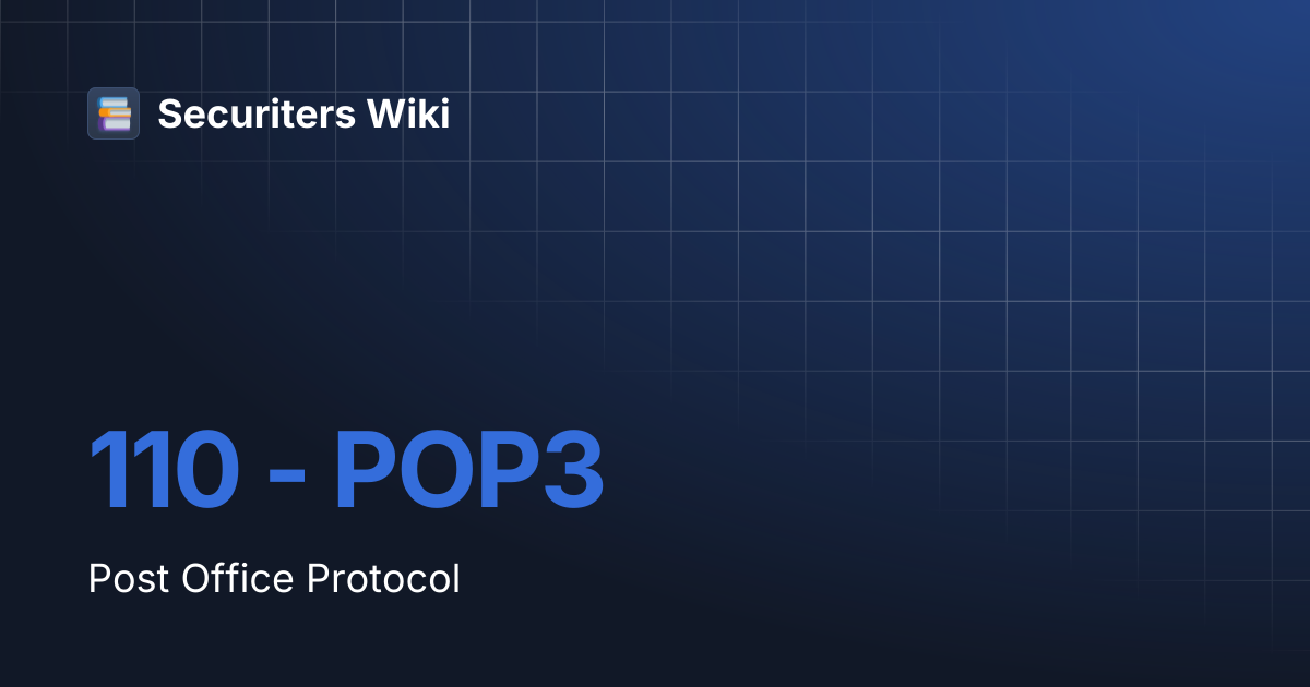 110 - POP3 | Securiters Wiki